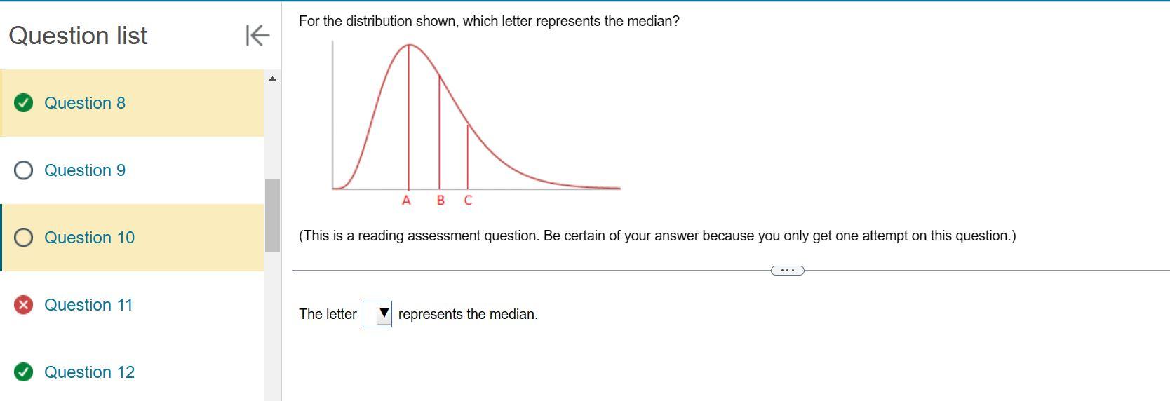 Solved Question list For the distribution shown, which | Chegg.com
