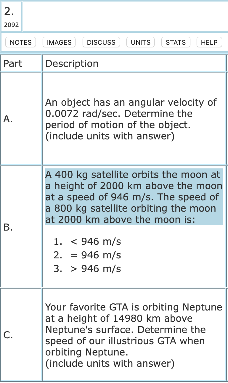 Solved 2. 2092 NOTES IMAGES DISCUSS UNITS STATS HELP Part | Chegg.com
