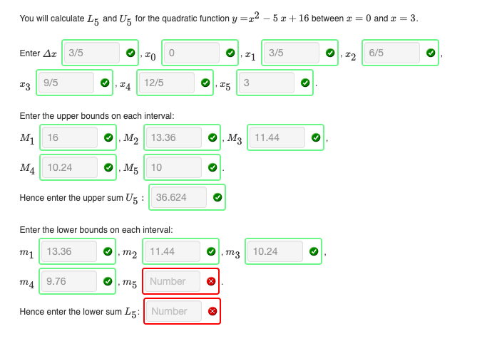 Solved You will calculate L5 and Ug for the quadratic | Chegg.com