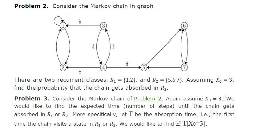 Solved Problem 2. Consider the Markov chain in graph 1 5 1 + | Chegg.com