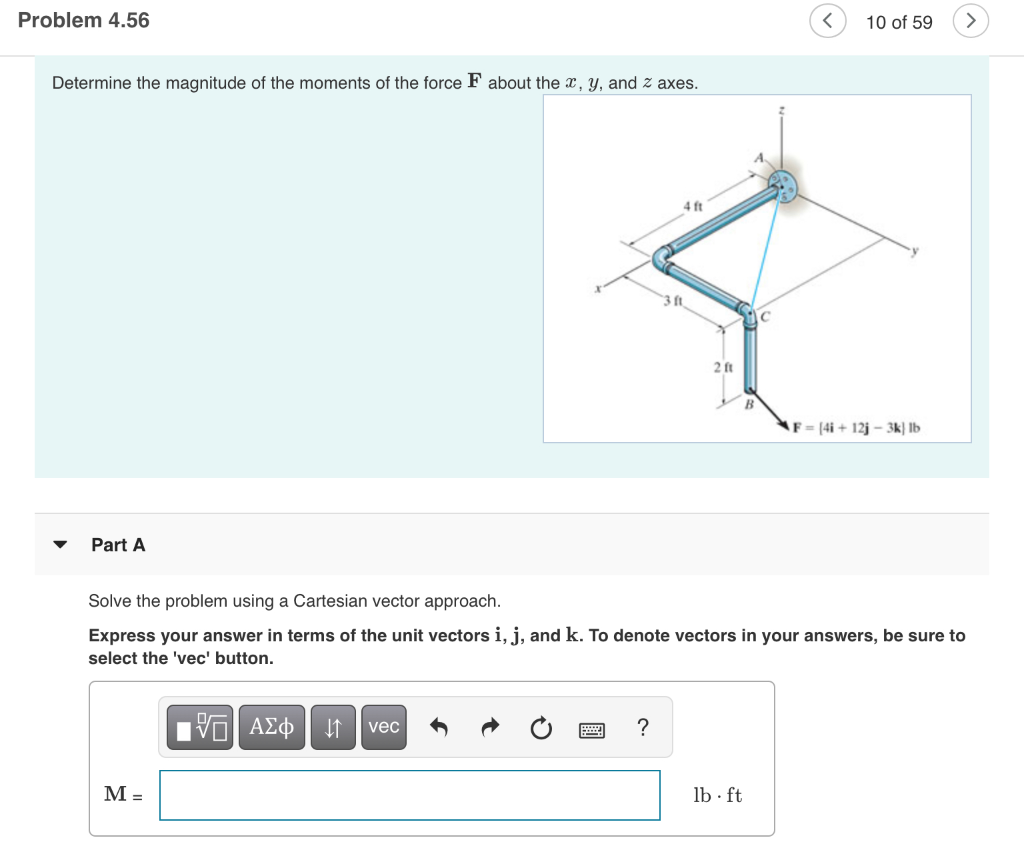 Solved Problem 4.56 ® 10 of 59 > Determine the magnitude of | Chegg.com