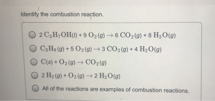 Combustion Reaction Examples