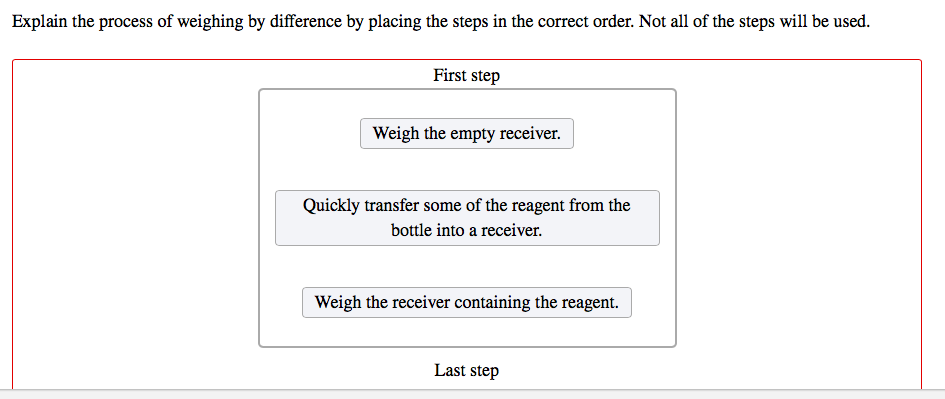 Solved Explain the process of weighing by difference by | Chegg.com