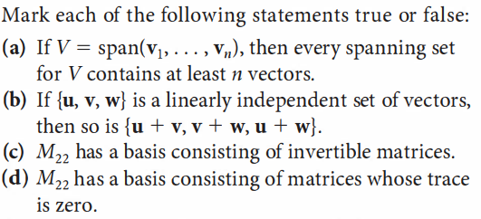Solved Mark each of the following statements true or false: | Chegg.com