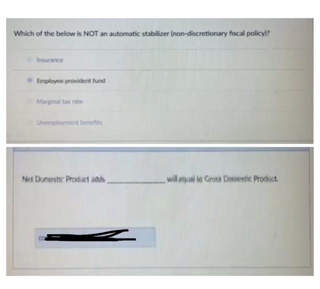 Solved Which of the below is NOT an automatic stabilizer | Chegg.com