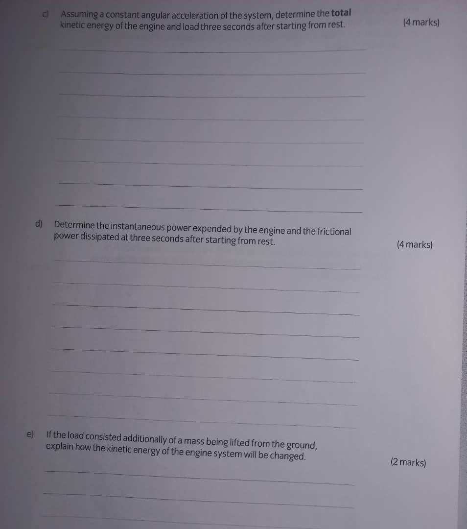 Solved 2 An engine with an inertia of 20 kg m2 is connected | Chegg.com