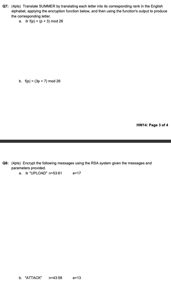 Solved Q7: (4pts) Translate SUMMER by translating each | Chegg.com
