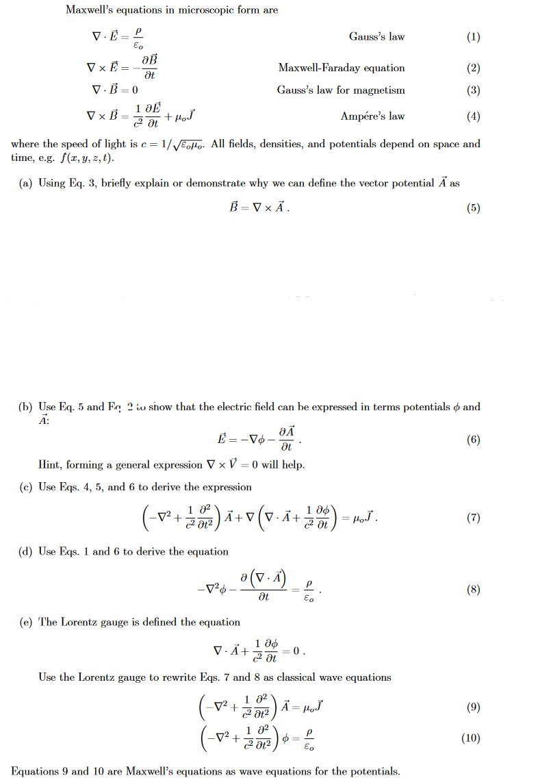 Solved Maxwell's equations in microscopic form are | Chegg.com