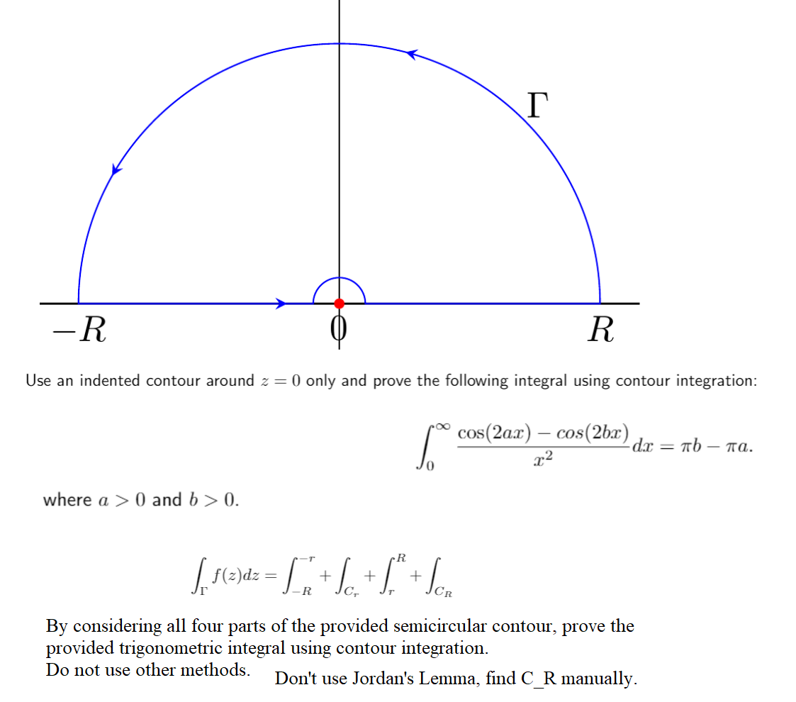 Solved T -R R Use an indented contour around z = 0 only and | Chegg.com