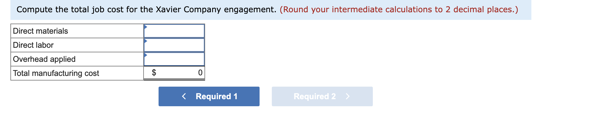 Solved Compute the total job cost for the Xavier Company | Chegg.com