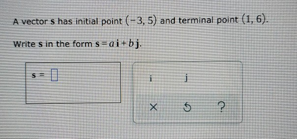 Solved A Vector S Has Initial Point 3 5 And Terminal