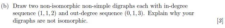 Solved (b) Draw two non-isomorphic non-simple digraphs each | Chegg.com Solved (b) Draw two non-isomorphic non-simple digraphs each | Chegg.com