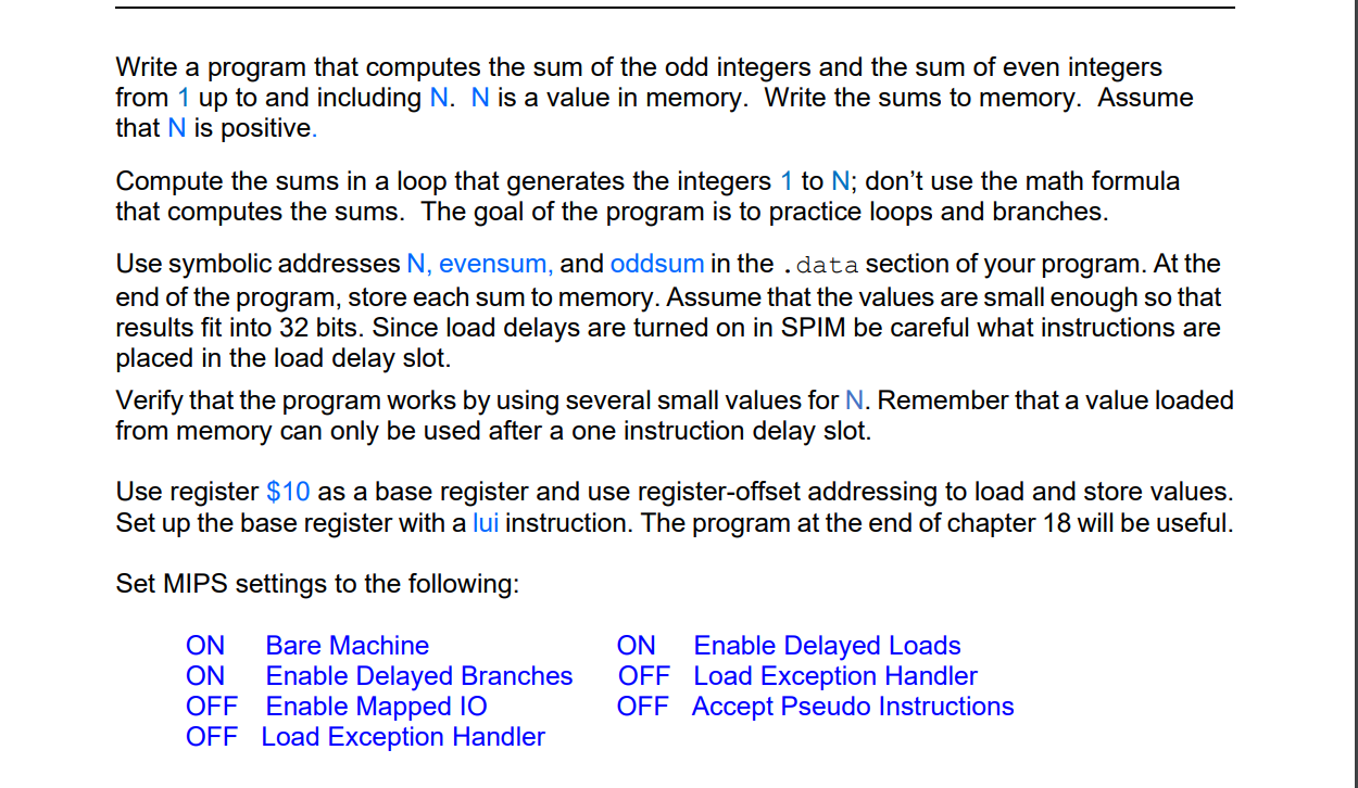 Solved I Need Help With This Mips Program Please Write It 
