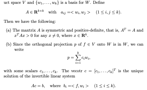 Solved Suppose W be a finite-dimensional subspace of an | Chegg.com