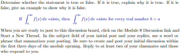 Solved Determine whether the statement is true or false. If | Chegg.com