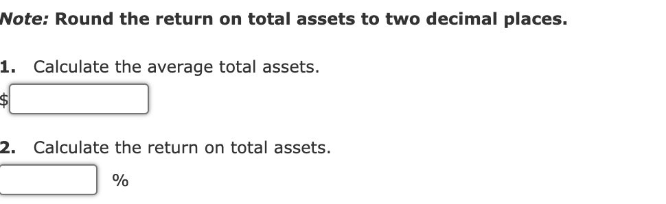 Solved Calculating the Average Total Assets and the Return | Chegg.com