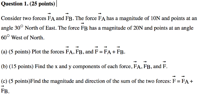 Solved Consider two forces FA and FB. The force FA has a | Chegg.com