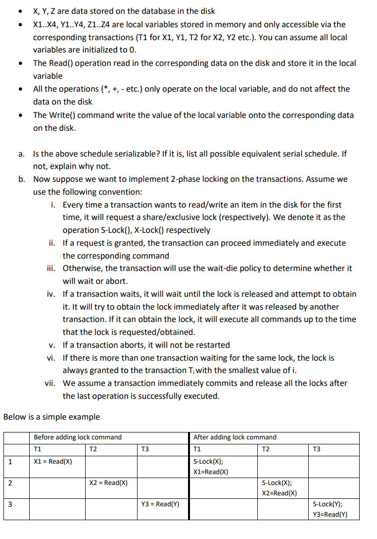 Consider the following schedule for four | Chegg.com