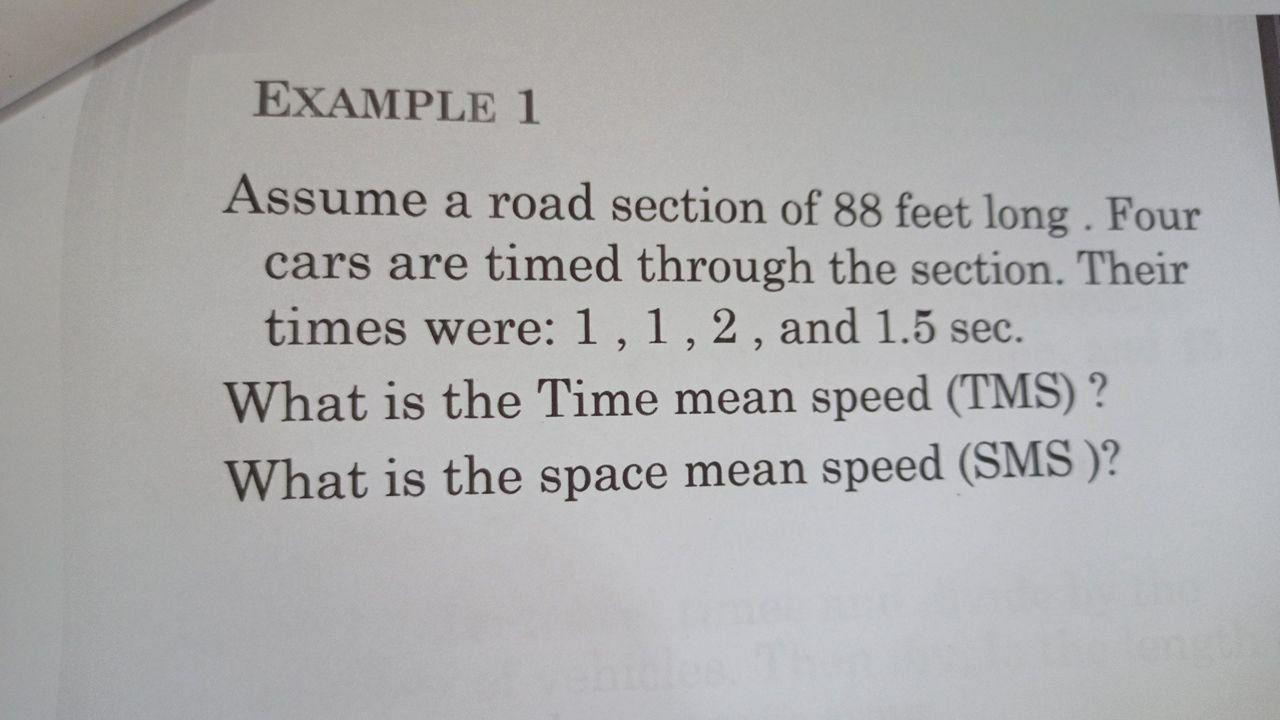 Solved EXAMPLE 1 Assume a road section of 88 feet long. Four | Chegg.com