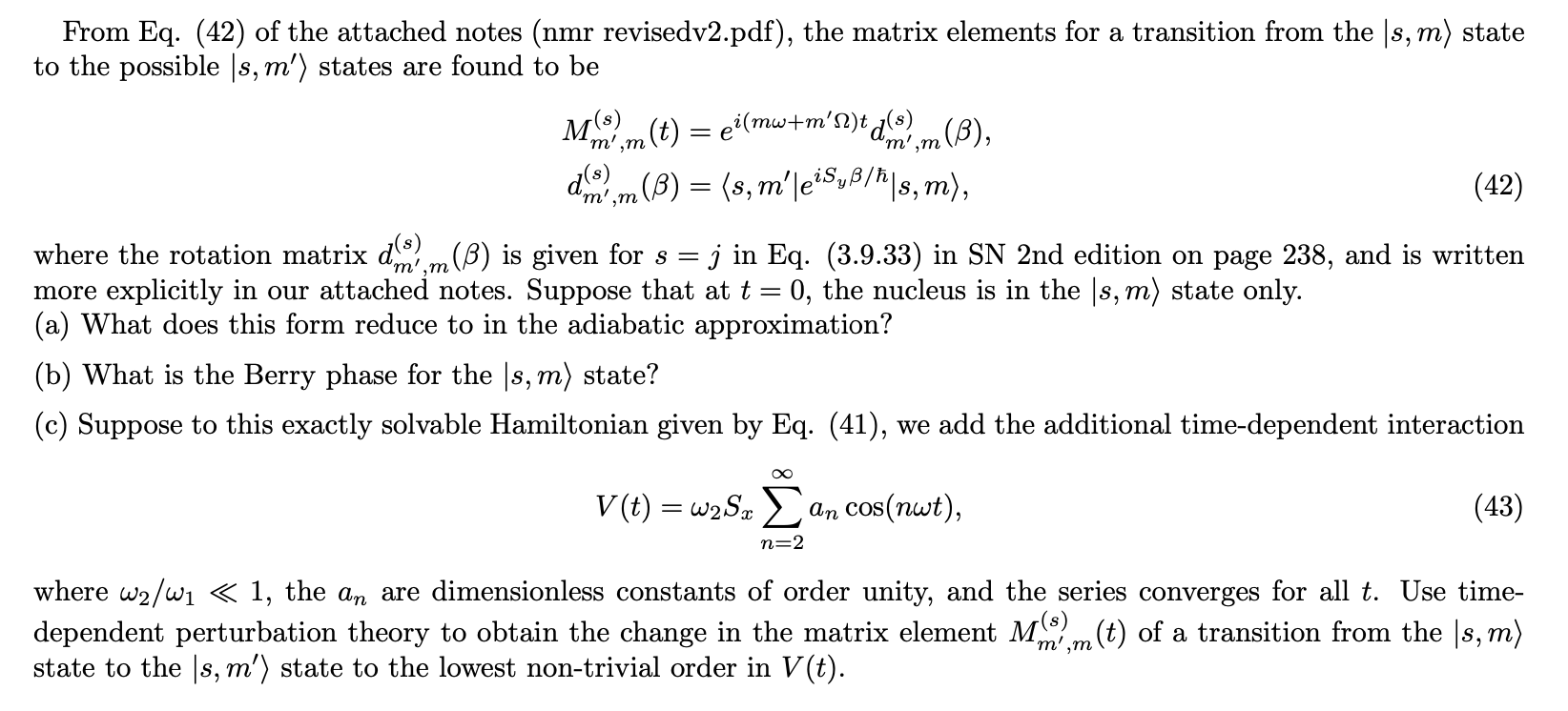 Solved (6) Magnetic resonance for general nuclear spin S. | Chegg.com