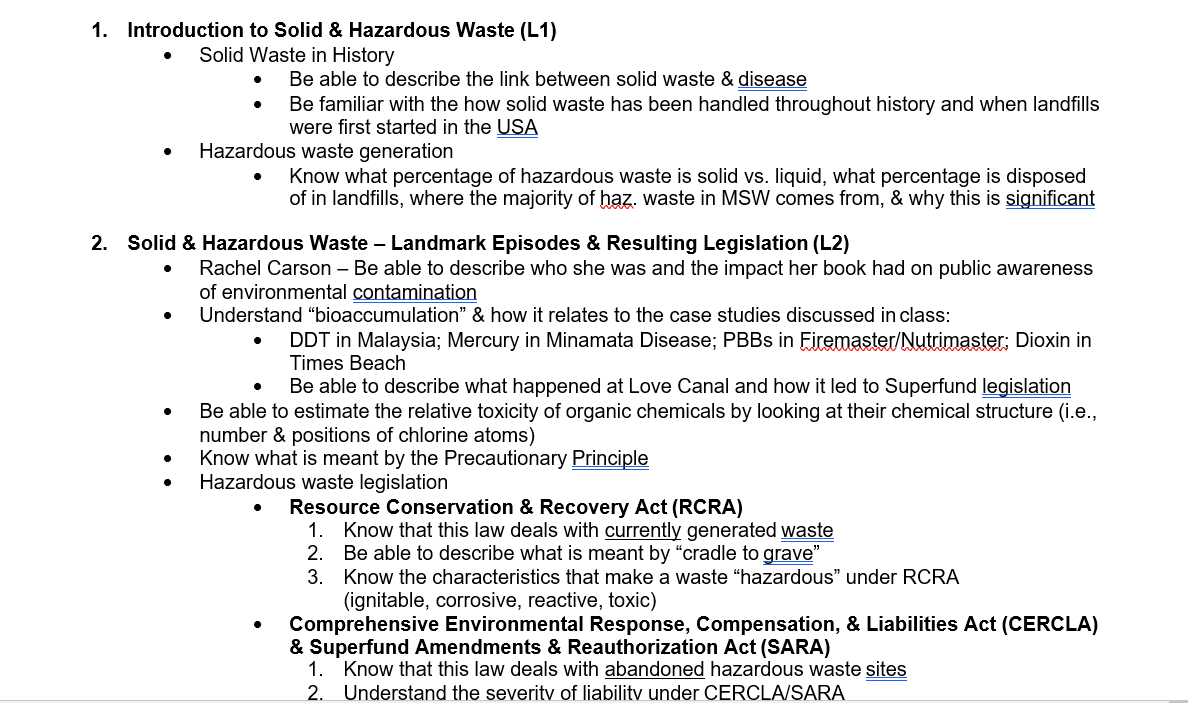 Solved 1. Introduction to Solid & Hazardous Waste (L1) Solid | Chegg.com