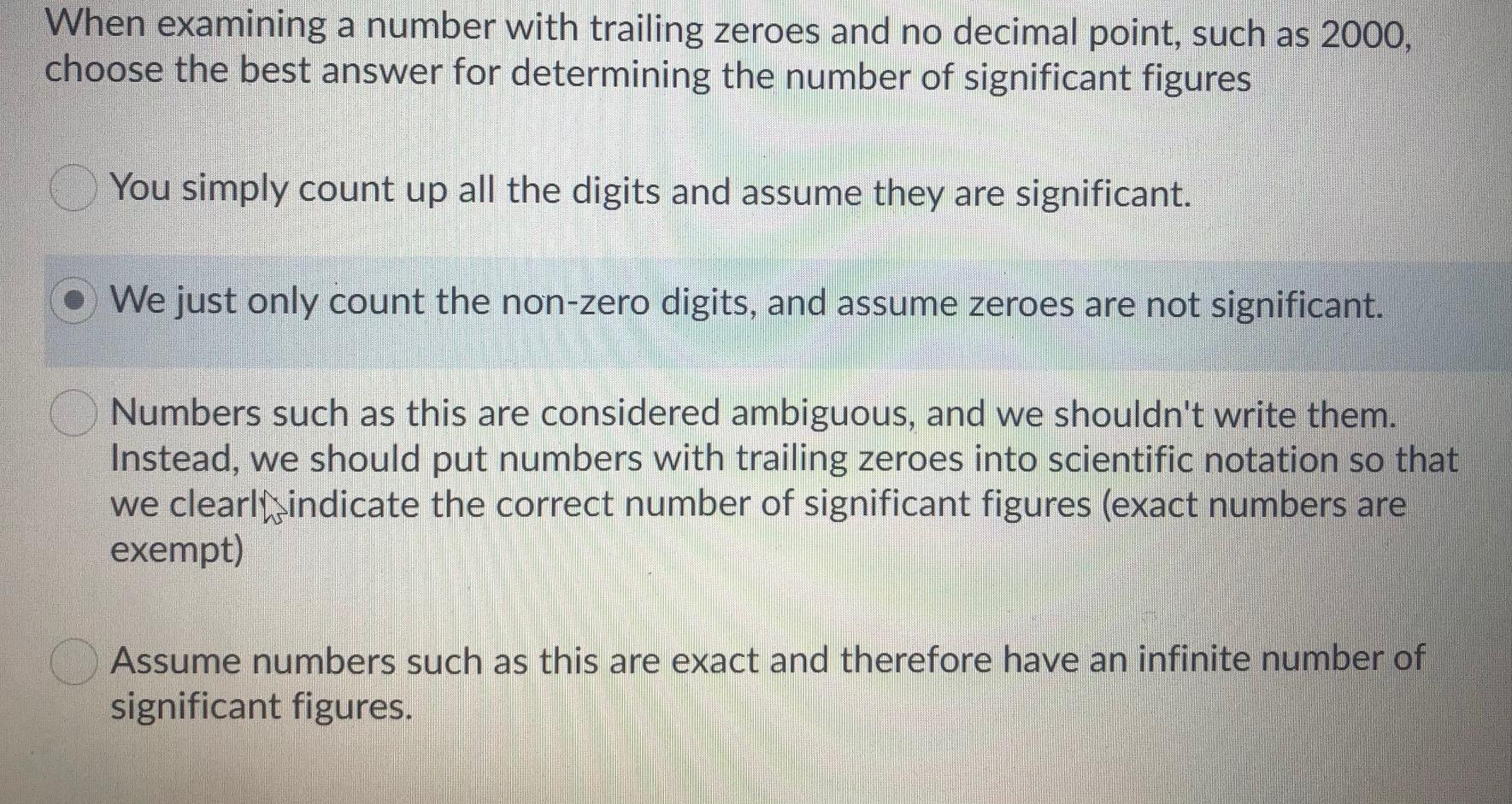 Solved When Examining A Number With Trailing Zeroes And No 4377
