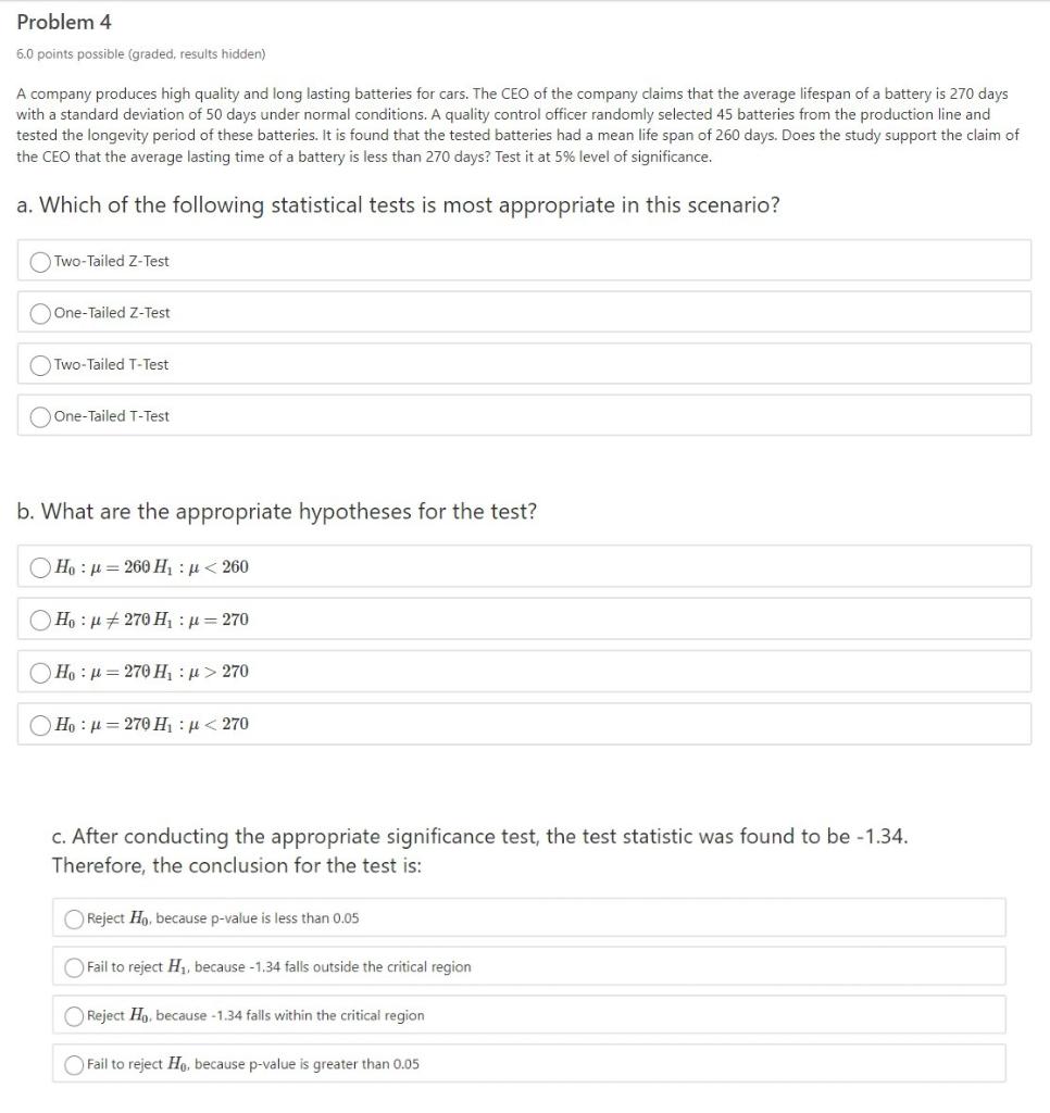 Solved Problem 4 6.0 points possible (graded, results | Chegg.com