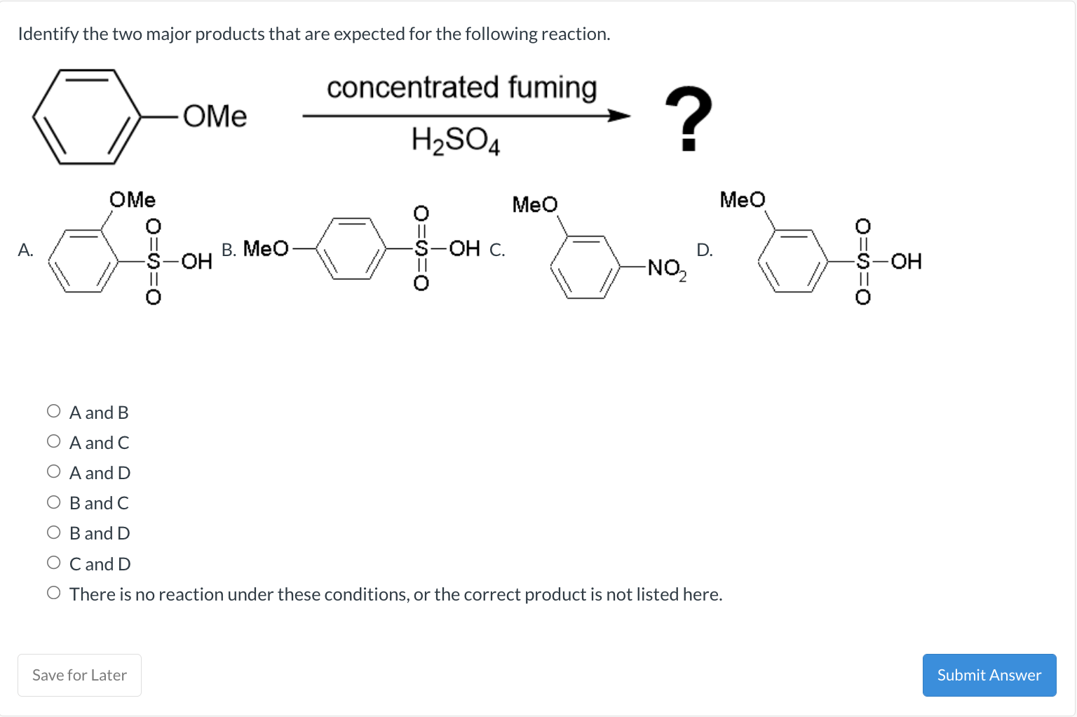 Solved Identify the two major products that are expected for | Chegg.com