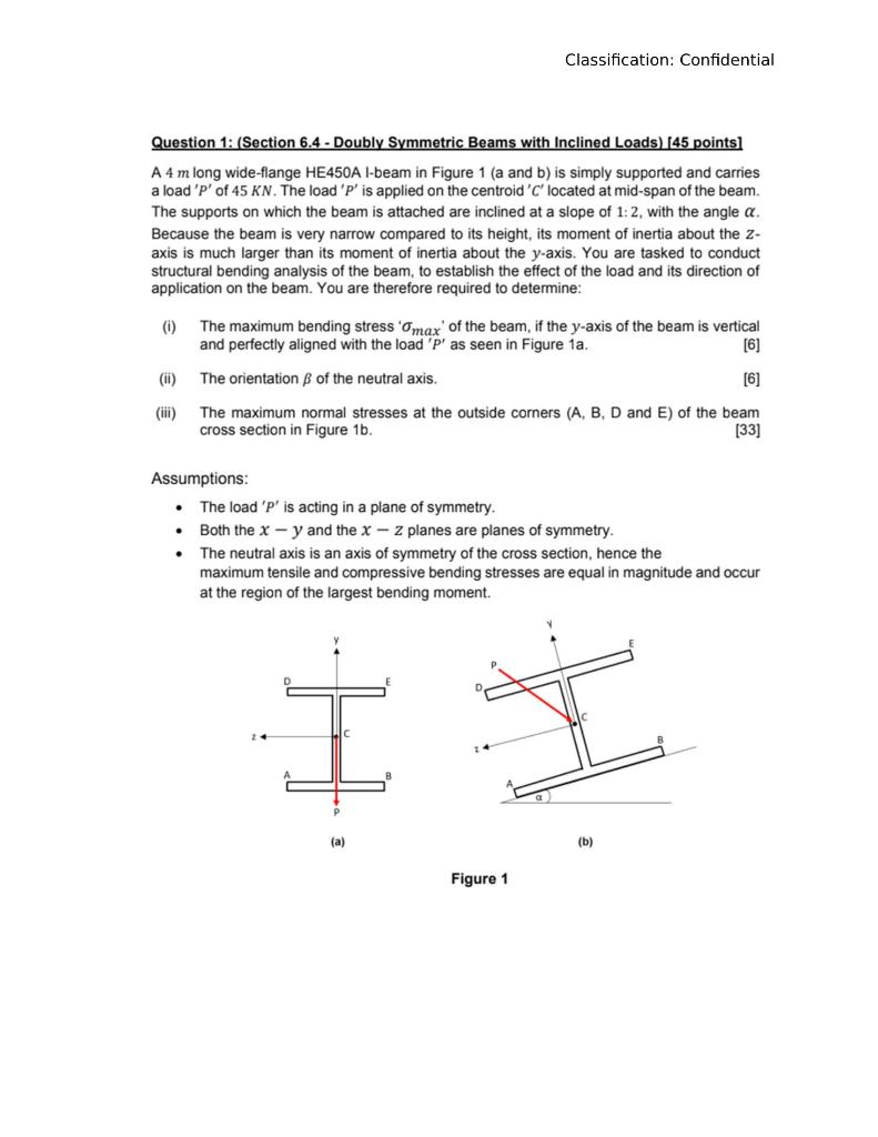Classification: Confidential Question 1: (Section 6.4 | Chegg.com