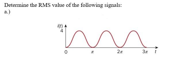 Solved Determine the RMS value of the following signals: a.) | Chegg.com