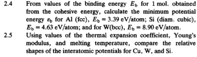 Solved 2.4 From values of the binding energy Eb for 1 mol. | Chegg.com