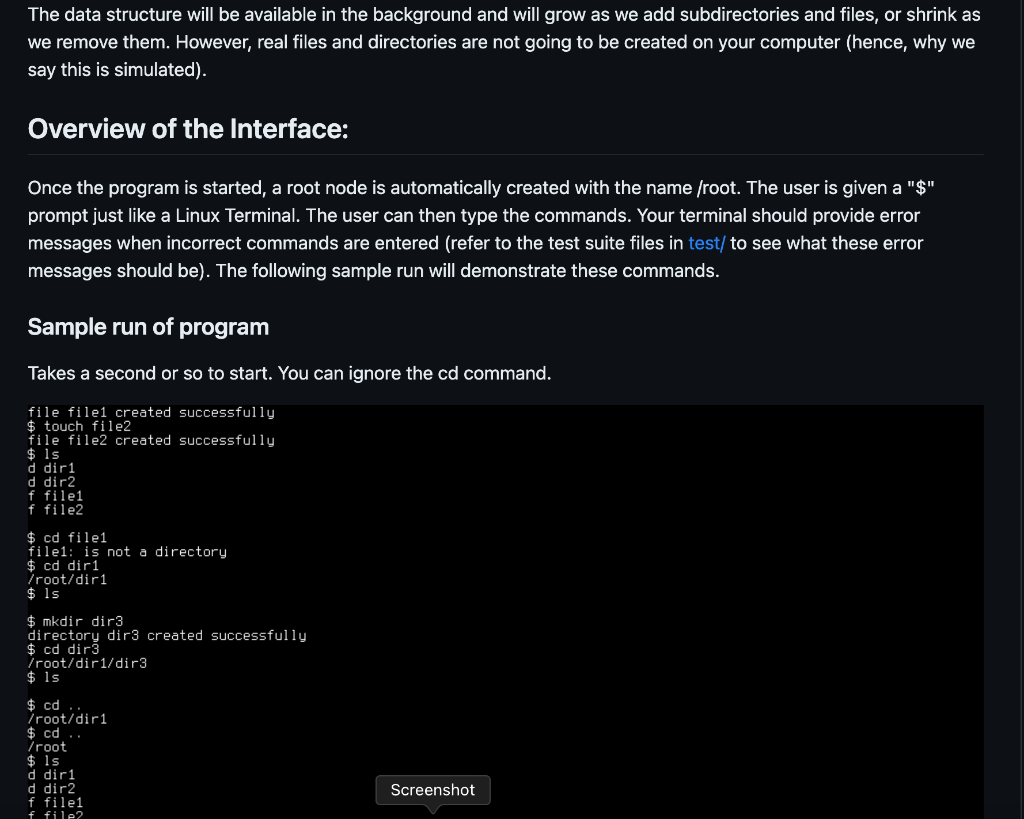 Solved This project implements a simulator for a Linux file | Chegg.com