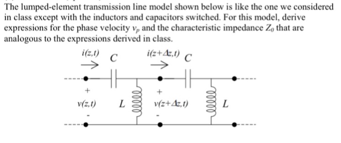 Solved The lumped-element transmission line model shown | Chegg.com