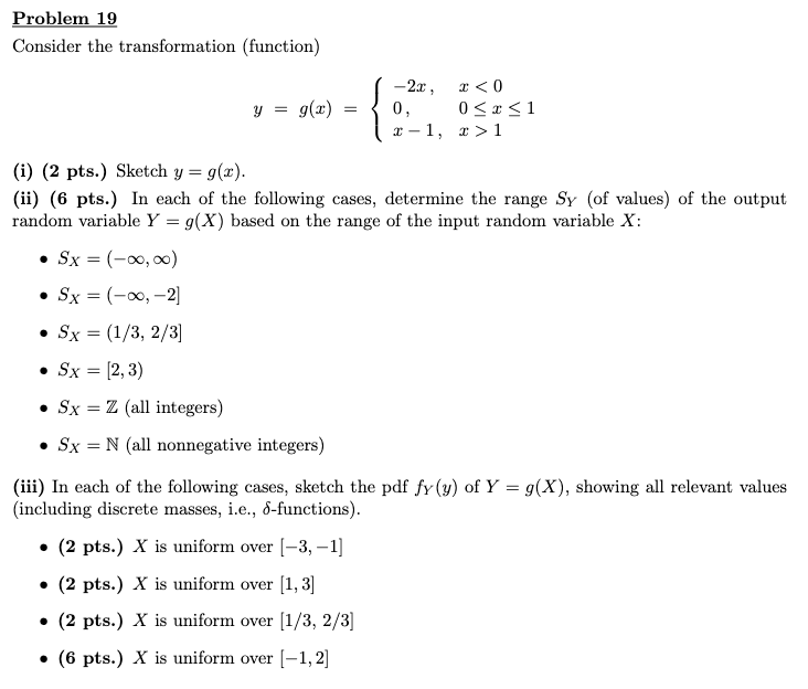 Solved Problem 19 Consider the transformation (function) | Chegg.com