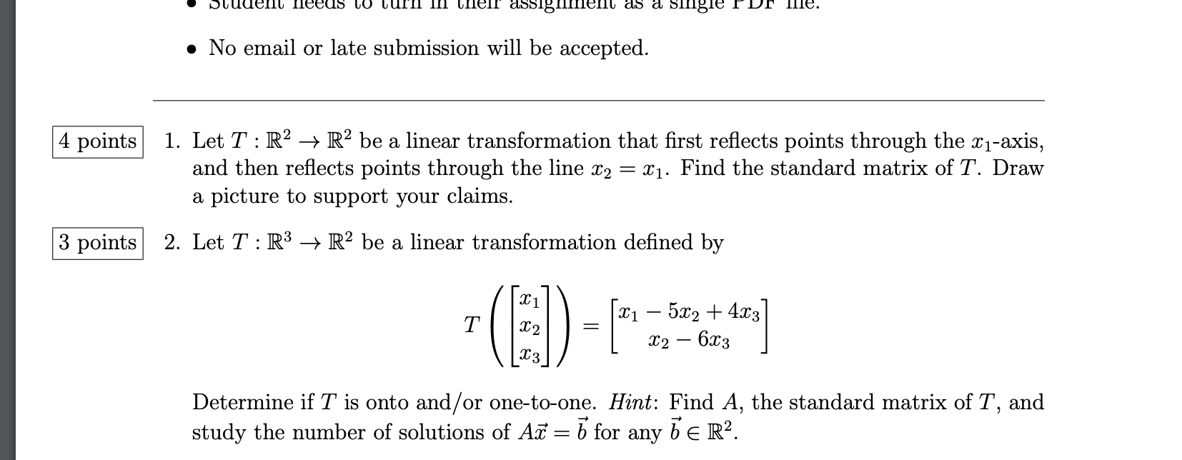 Solved - No email or late submission will be accepted. 1. | Chegg.com