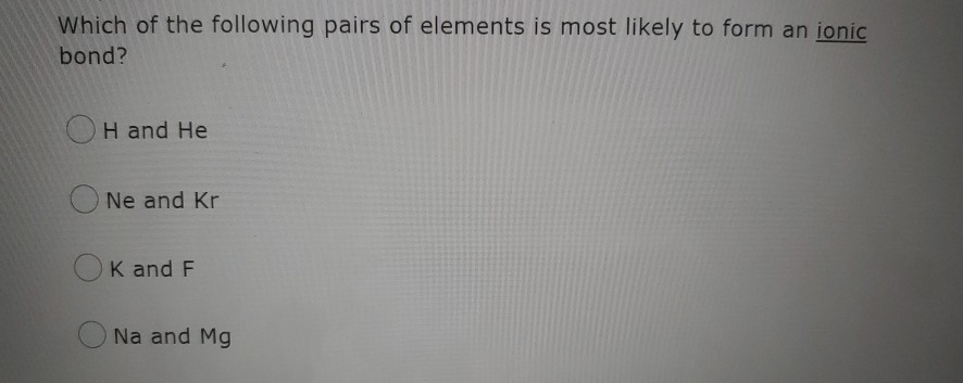 Solved Which of the following pairs of elements is most | Chegg.com