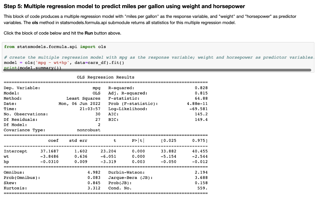 Solved 2. What is the slope coefficient for the weight | Chegg.com