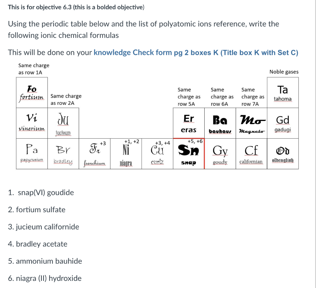 Solved This is for objective 6.3 (this is a bolded | Chegg.com