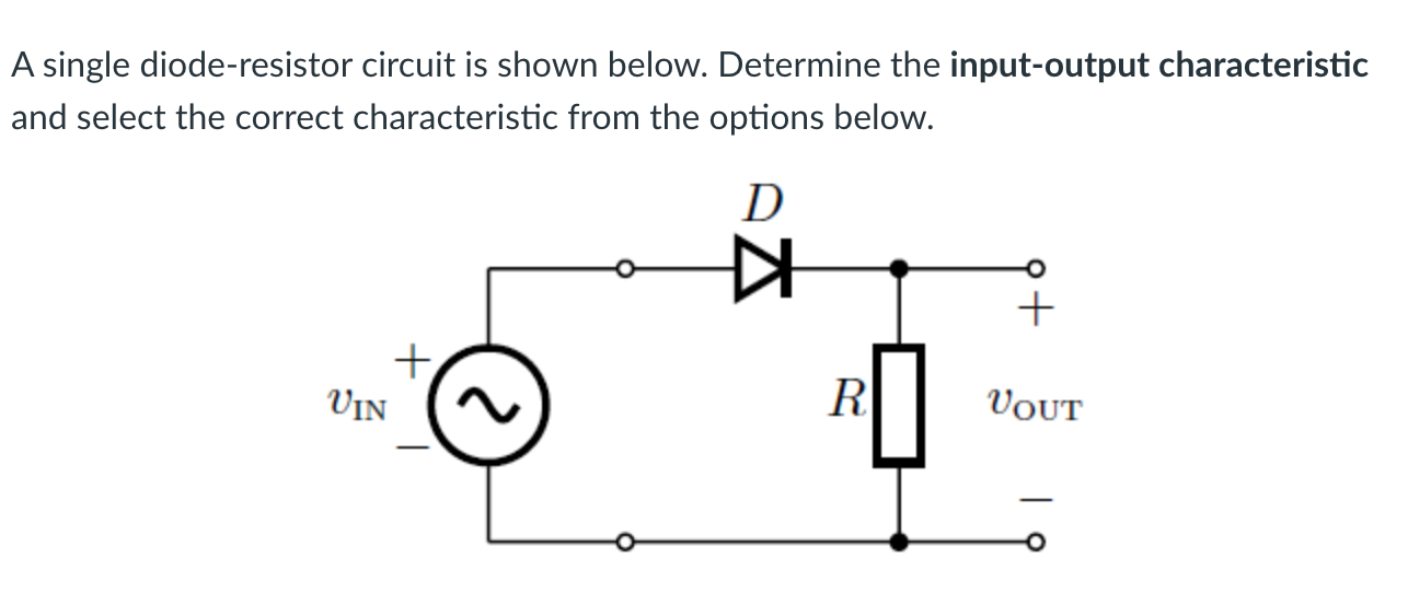 Solved A single diode-resistor circuit is shown below. | Chegg.com