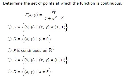 Solved Determine the set of points at which the function is | Chegg.com
