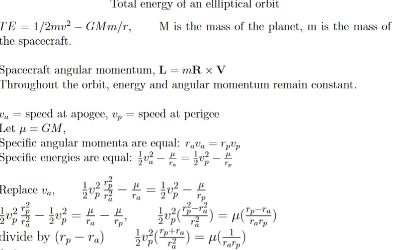 Solved Orbital Mechanics We are given a simple two body | Chegg.com