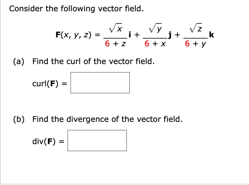 Solved Consider the following vector field. | Chegg.com