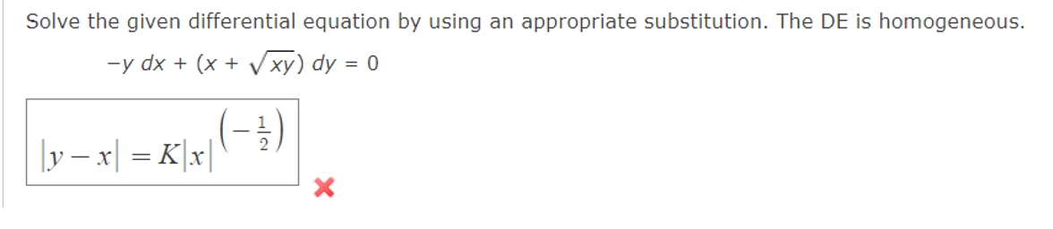 Solved Solve the given differential equation by using an | Chegg.com