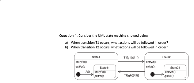 Solved Question 4: Consider the UML state machine showed | Chegg.com Solved Question 4: Consider the UML state machine showed | Chegg.com