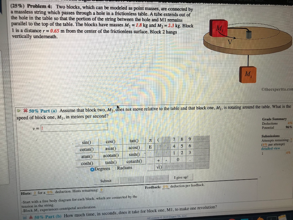 Solved 25 Problem 4 Two Blocks Which Can Be Modeled
