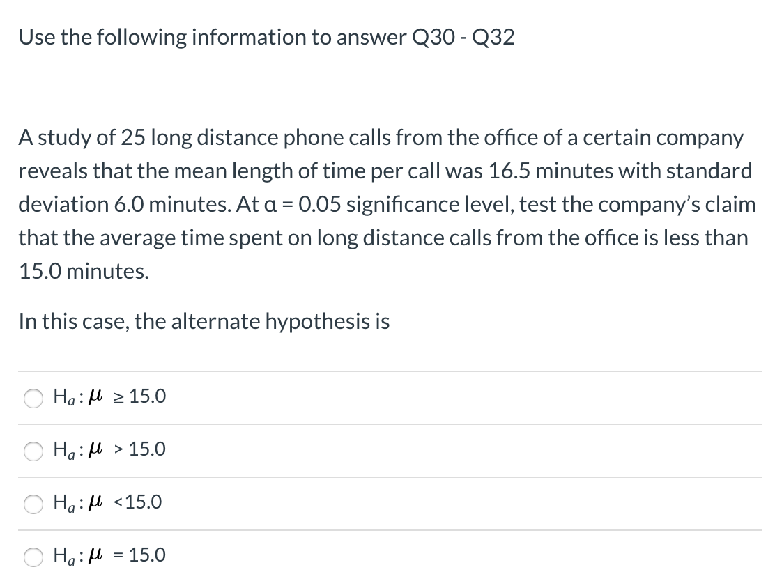 Solved Use the following information to answer Q30 - Q32 A | Chegg.com