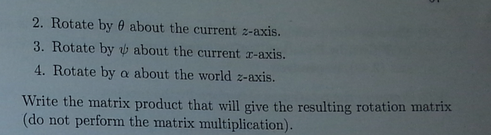 Solved 2-12 Consider the following sequence of rotations: 1. | Chegg.com