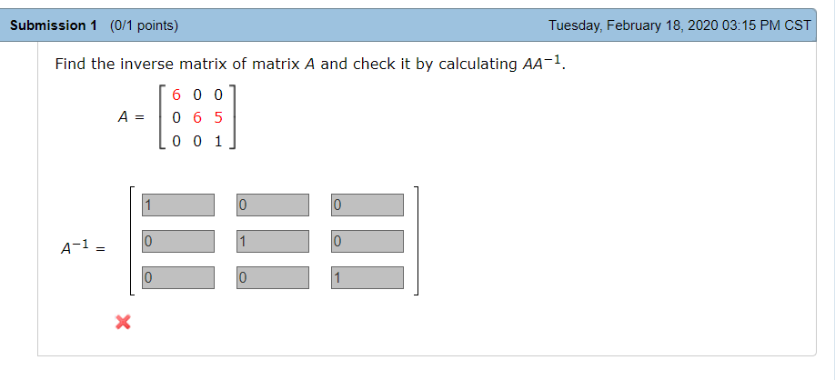 Solved Find the inverse matrix of matrix A and check it by | Chegg.com