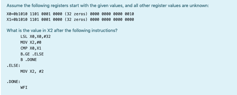 Solved Assume the following registers start with the given | Chegg.com