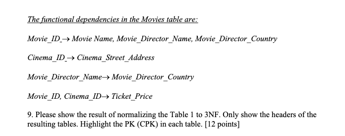 Solved Refer to the Table 1 Movies to answer questions 6-9. | Chegg.com